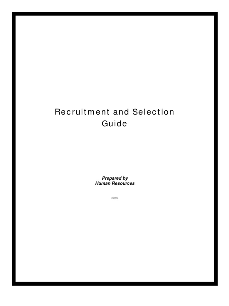 Recruitment and Selection Guide | PDF | Recruitment | Affirmative Action