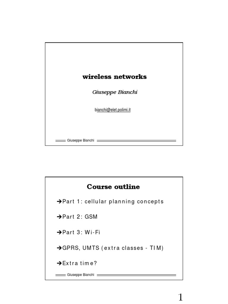 Wireless Course | PDF | Duplex (Telecommunications) | Ieee 802.11
