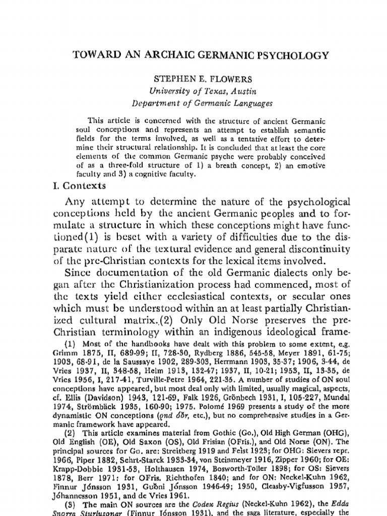 Stephen Flowers - Archaic Germanic Psychology | PDF | Soul | Spirit
