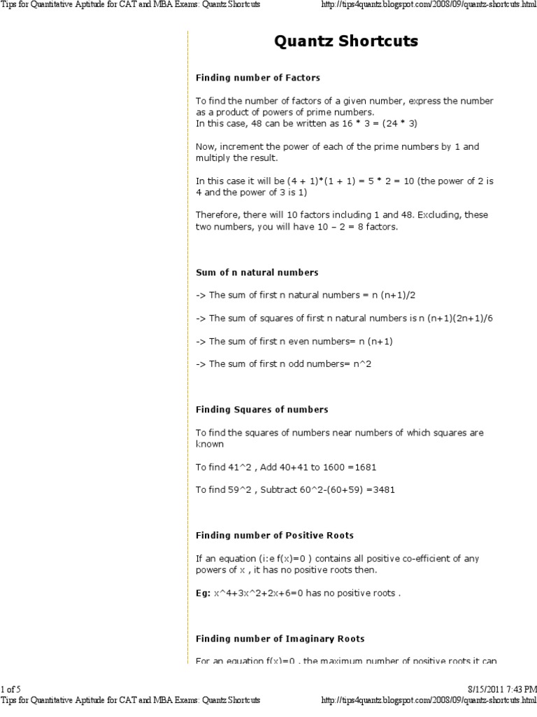 Tips For Quantitative Aptitude | PDF | Triangle | Circle