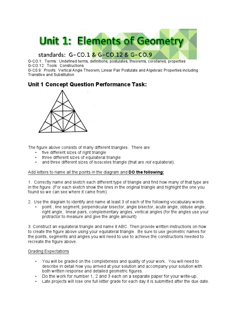 Geometry Performance Task Overview | PDF | Triangle | Angle