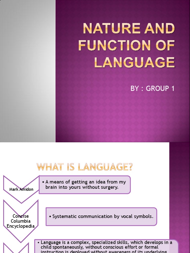 Nature and Function of Language | PDF | Symbols | Linguistics