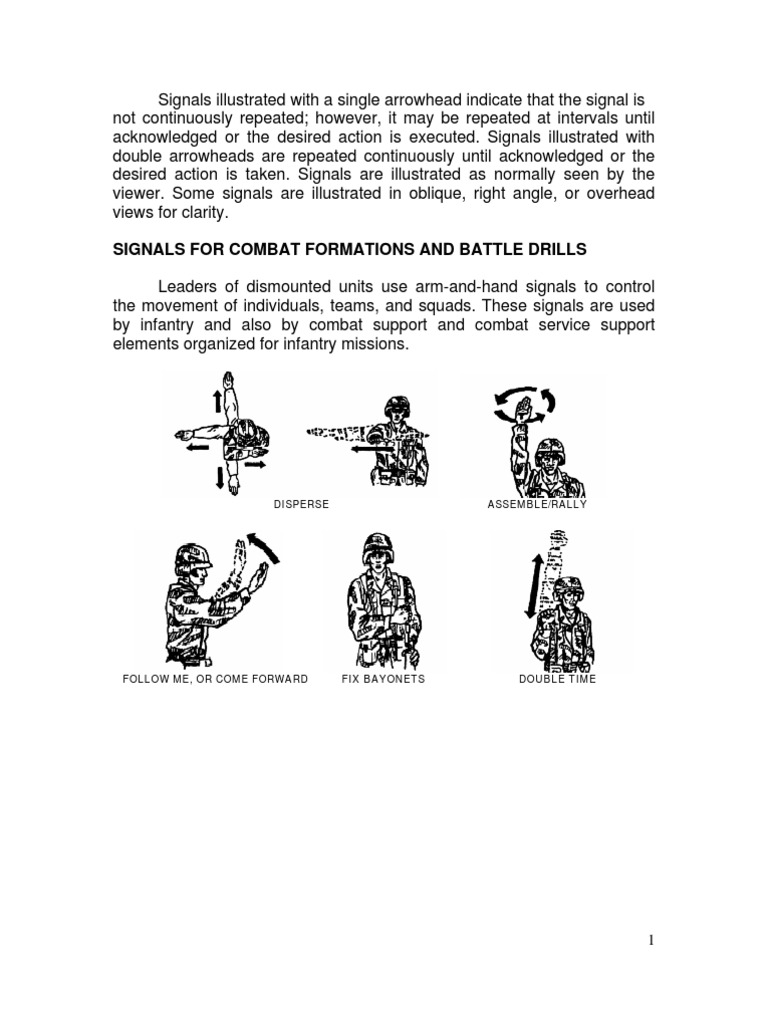 Signals For Combat Formations and Battle Drills: Disperse Assemble ...