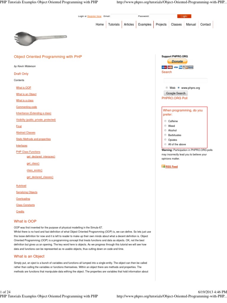Php Tutorials Examples Object Oriented Programming With