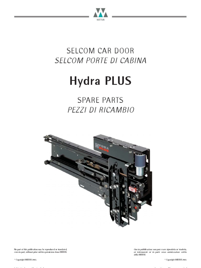 Wittur Hydra Plus Manual | Manufactured Goods