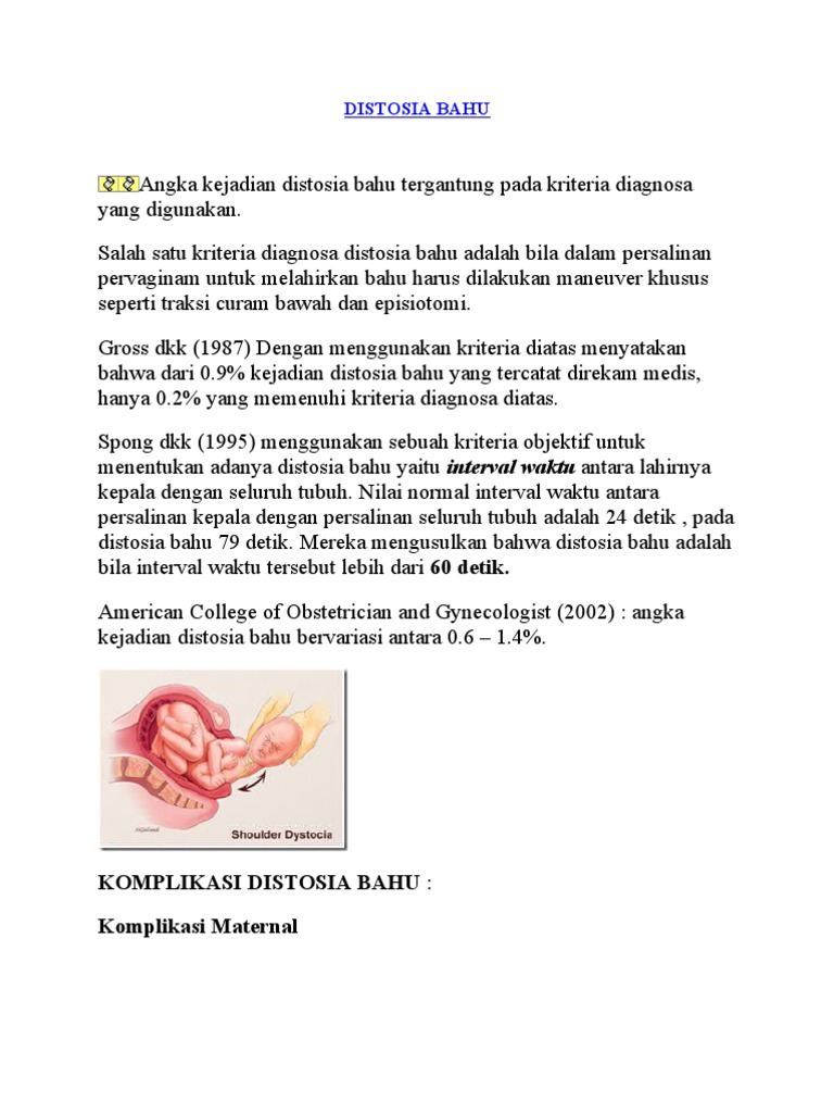 Distosia Bahu | PDF | Sains & Matematika