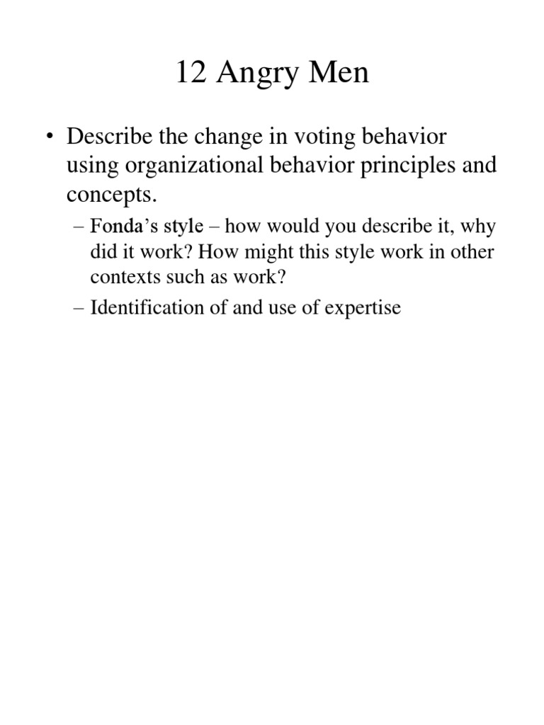 12 Angry Men | PDF | Psychological Concepts | Behavioural Sciences