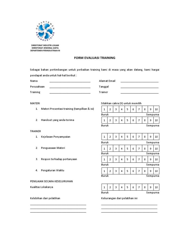 Form Evaluasi Training
