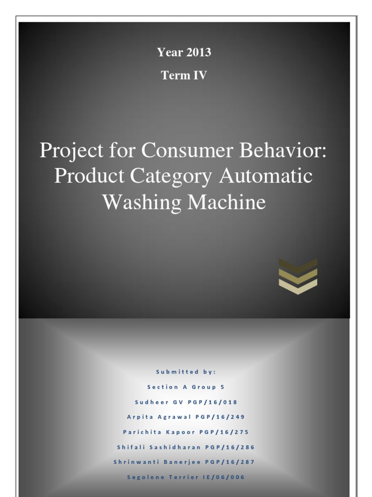 Consumer Behaviour Washing Machine Sector Download Free Pdf