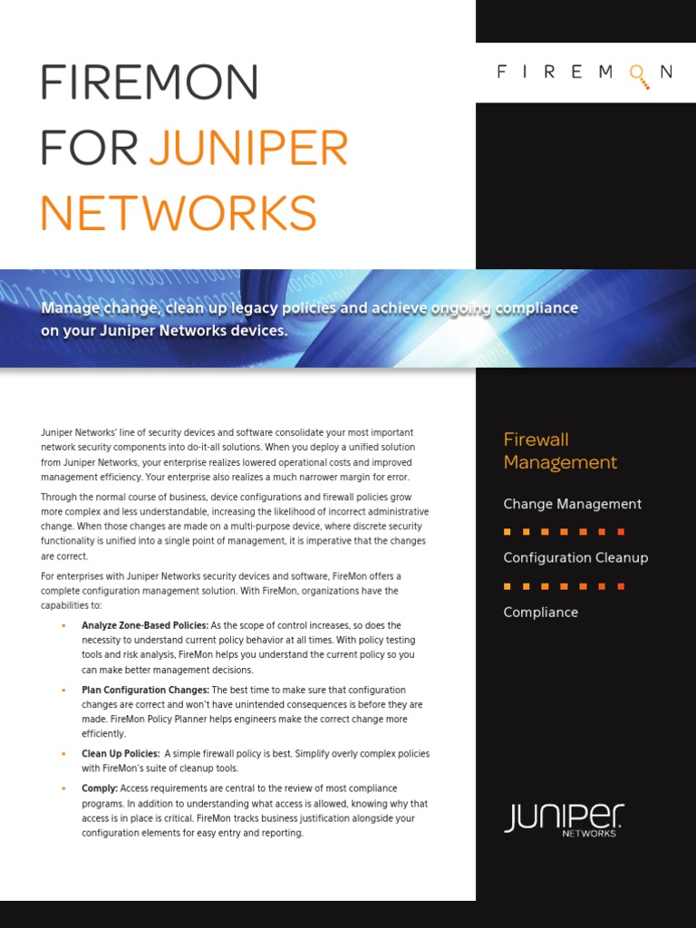 FireMon For Juniper | PDF | Juniper Networks | Firewall (Computing)