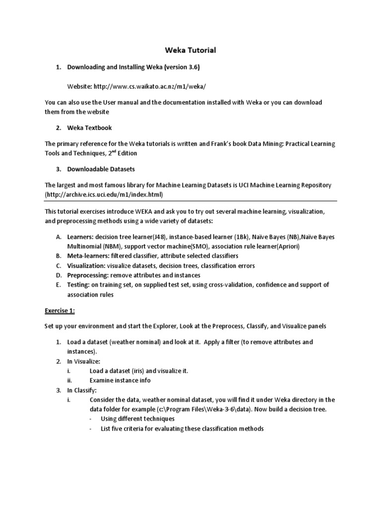 Weka Tutorial | PDF | Cross Validation (Statistics) | Statistical Classification
