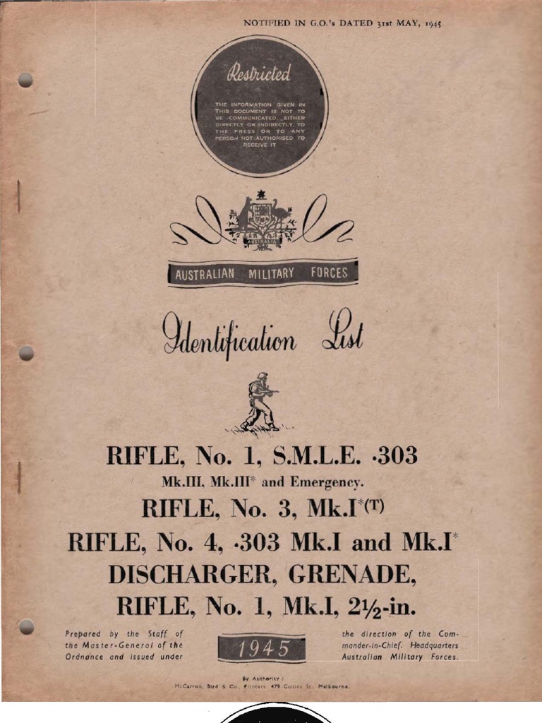 Australian Military Forces Identification List | PDF | Bronze | Screw
