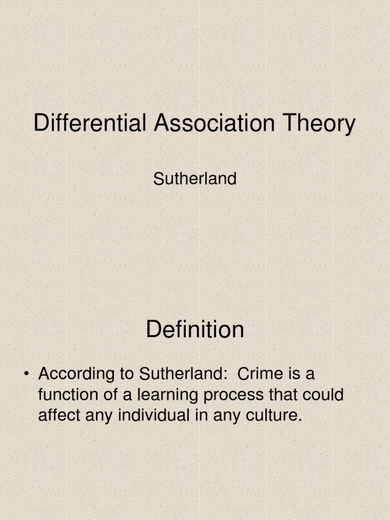 Understanding Differential Association Theory | PDF | Deviance ...