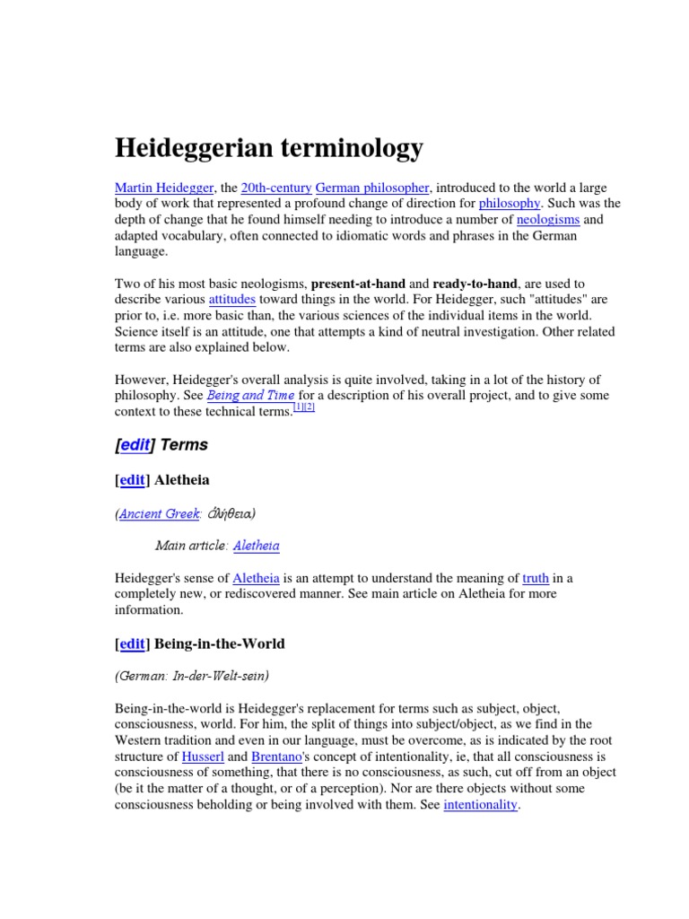 Understanding Heidegger's Key Concepts | PDF | Philosophical ...