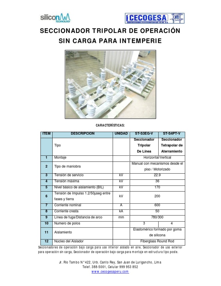 Catalogo Seccionador Tripolar | PDF