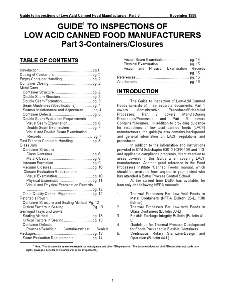 Canned Food Container Inspection Guide | PDF | Canning | Nature
