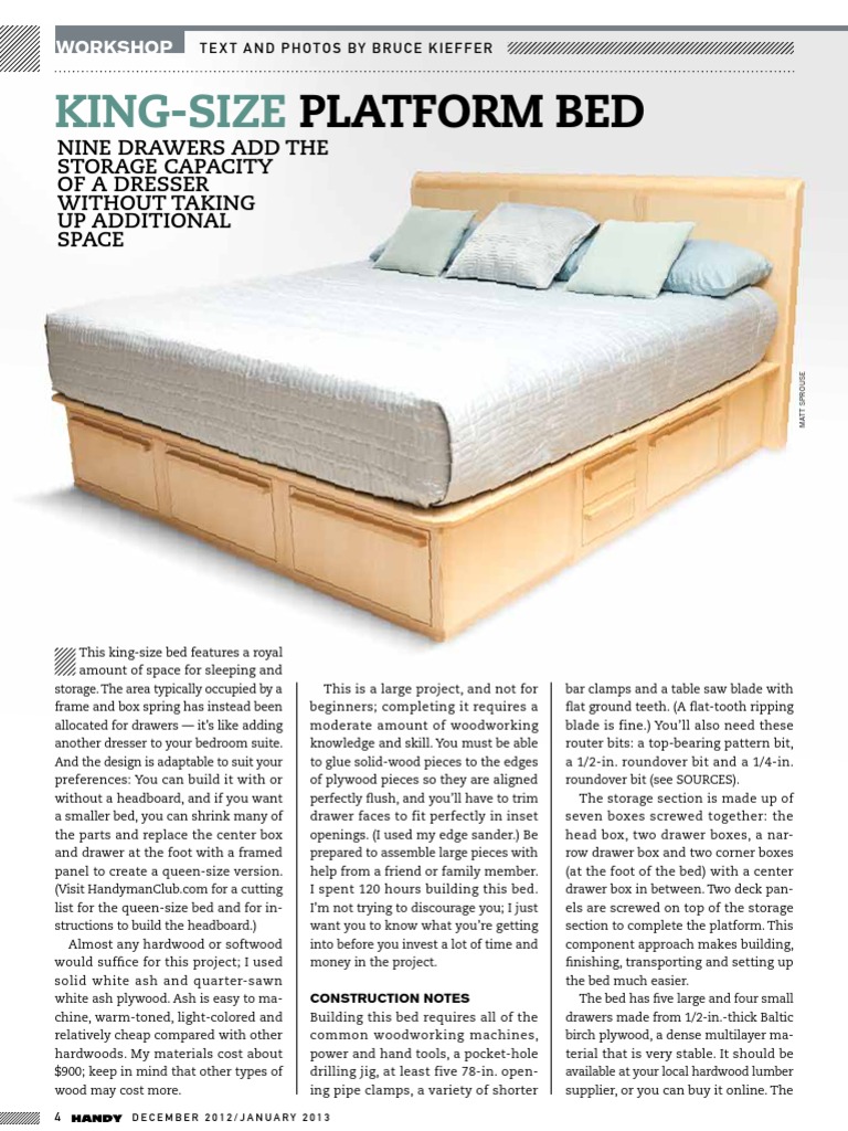 Platform Bed Plans | Woodworking | Wood | Free 30-day Trial | Scribd