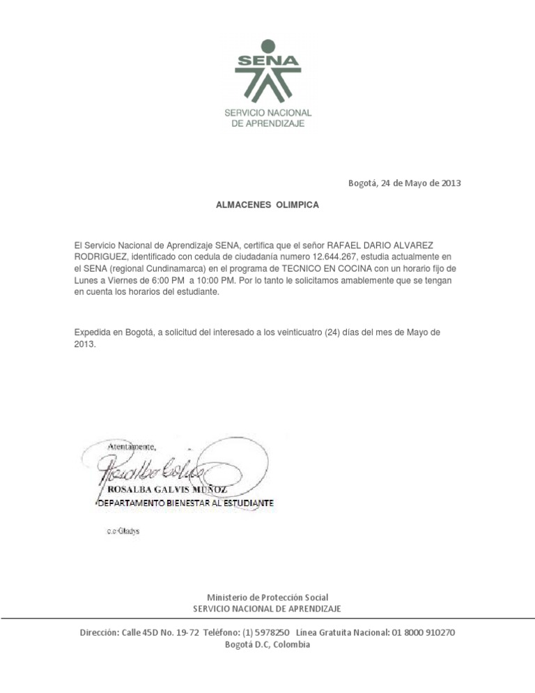 Certificado Sena | PDF
