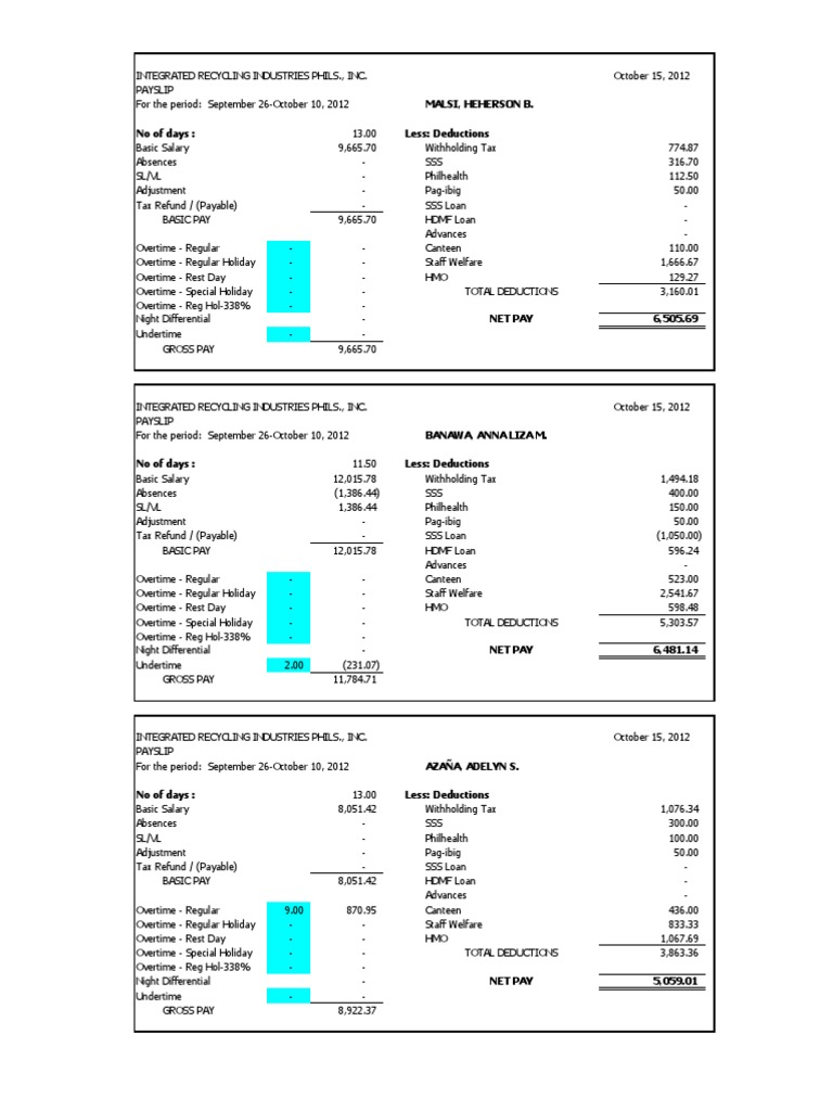 Payslip | PDF | Tax Refund | Overtime