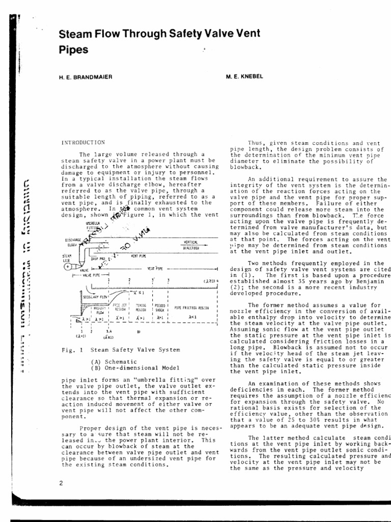 Steam Flow Through Safety Valve Vent Pipes | PDF | Compressible Flow ...
