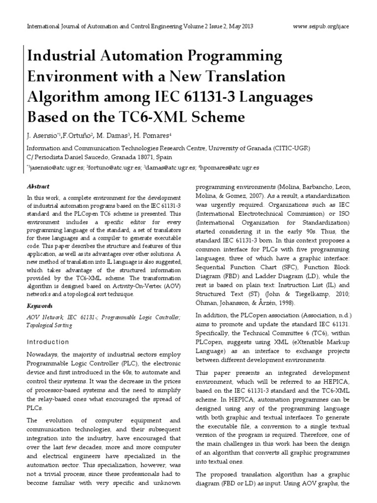 Industrial Automation Programming Environment With A New Translation Algorithm Among Iec 61131 3