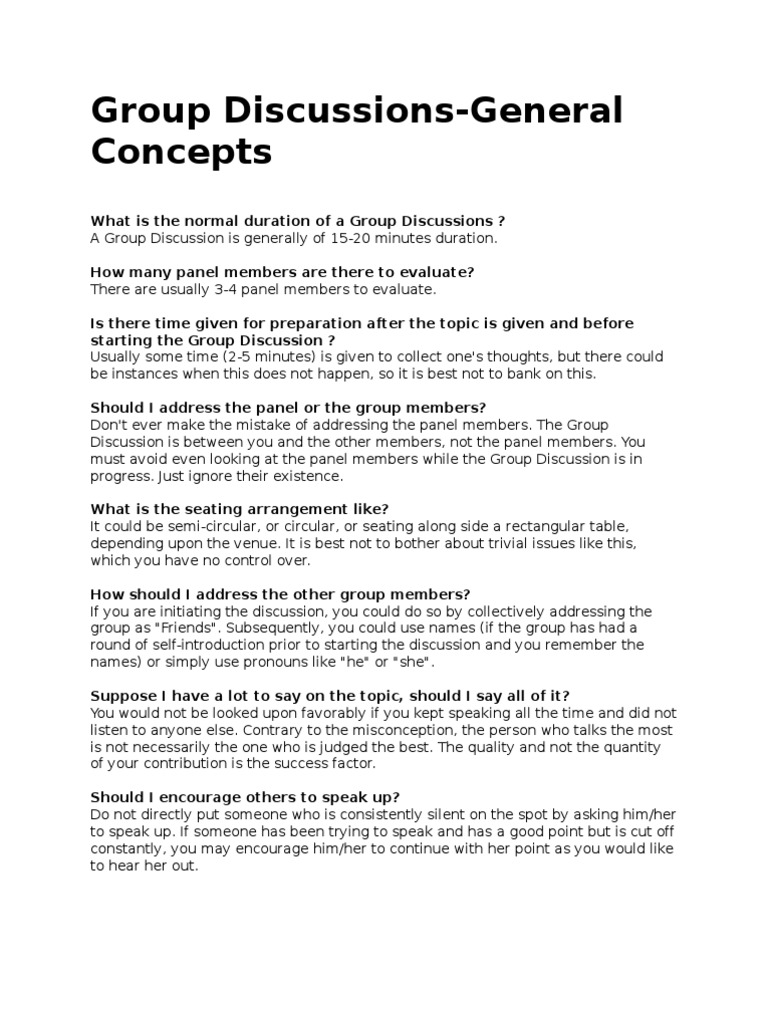 Group Discussions | Download Free PDF | Peace | Leadership