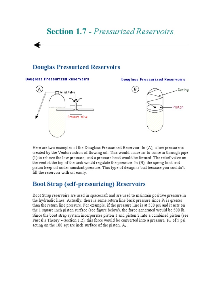 Pressurized Reservoir Systems Guide | PDF | Technology & Engineering