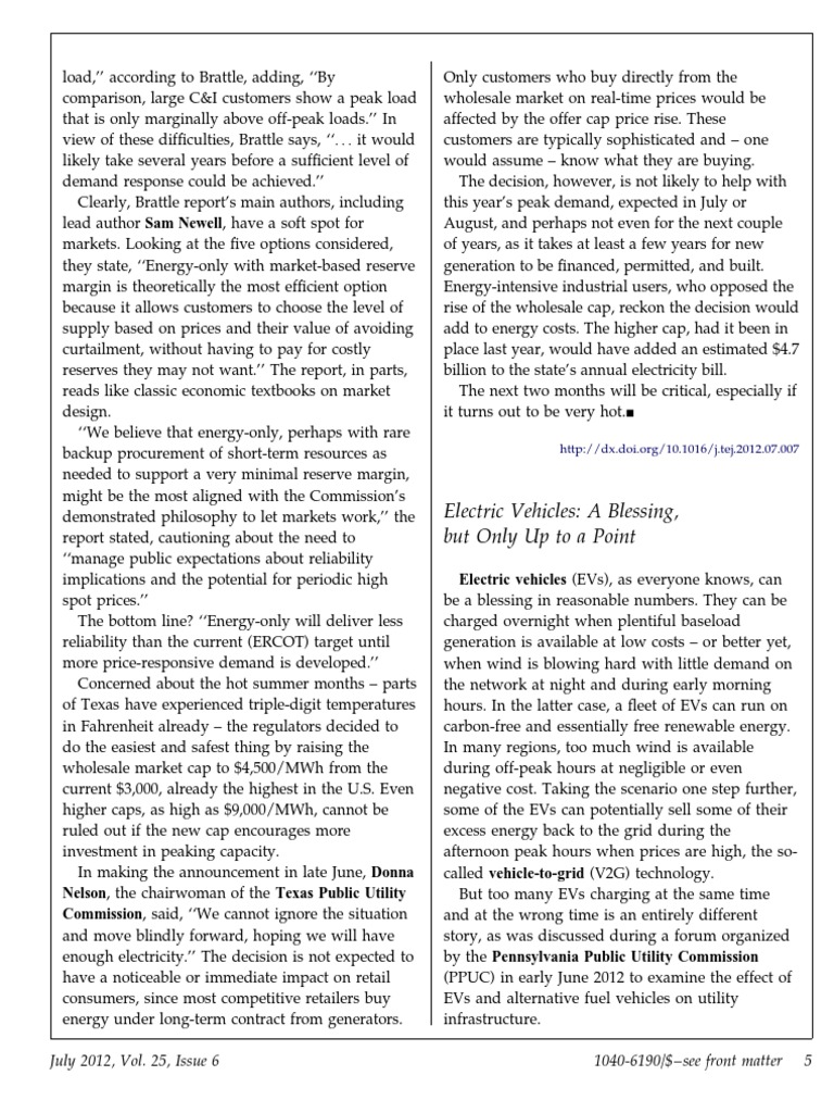 (First Author) 2012 the-Electricity-Journal | PDF | Electric Vehicle ...