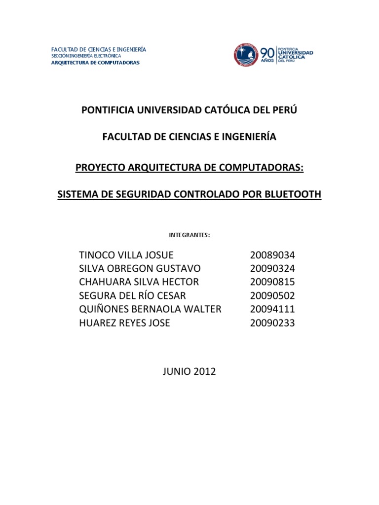 Informe Proyecto Arduino Bluetooth | PDF | Arduino | Bluetooth