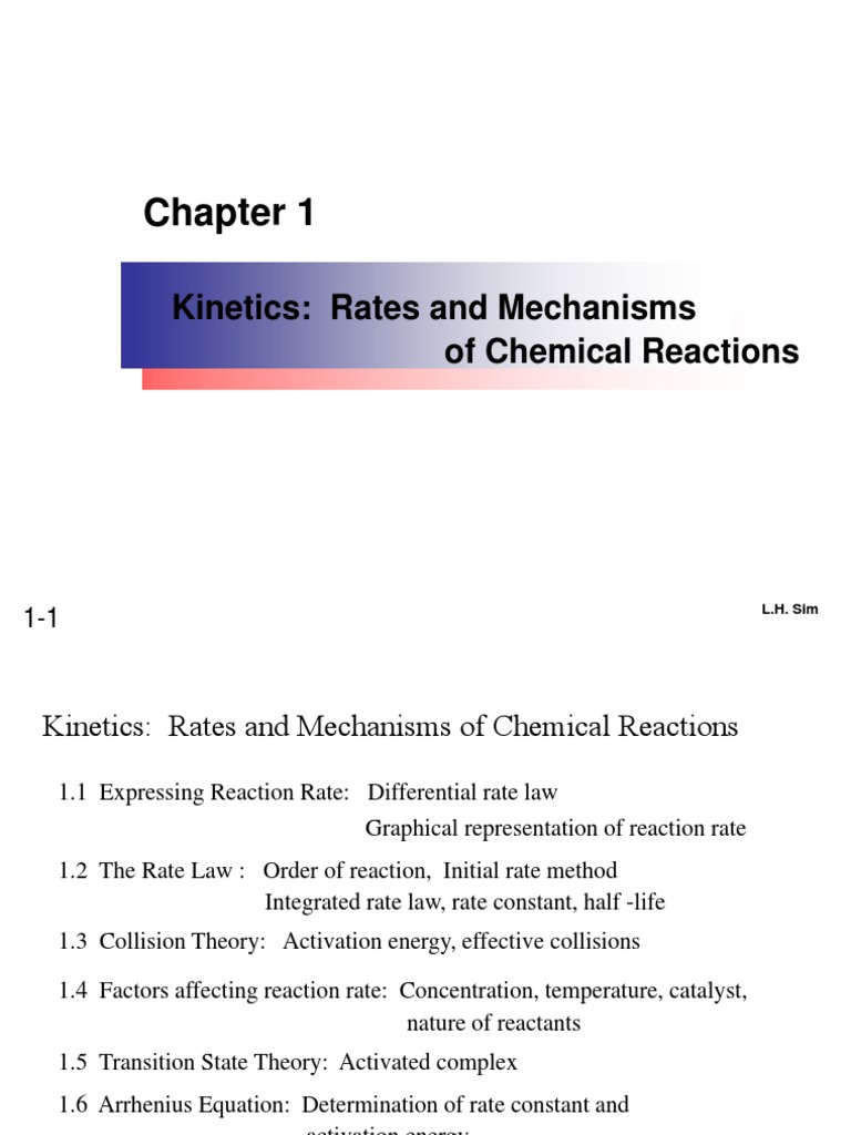 Chemical Kinetics: Rates & Mechanisms | PDF | Reaction Rate ...