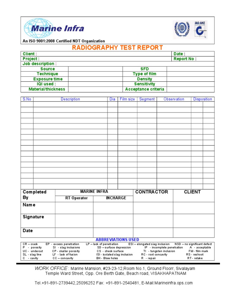 RT Report Format | PDF