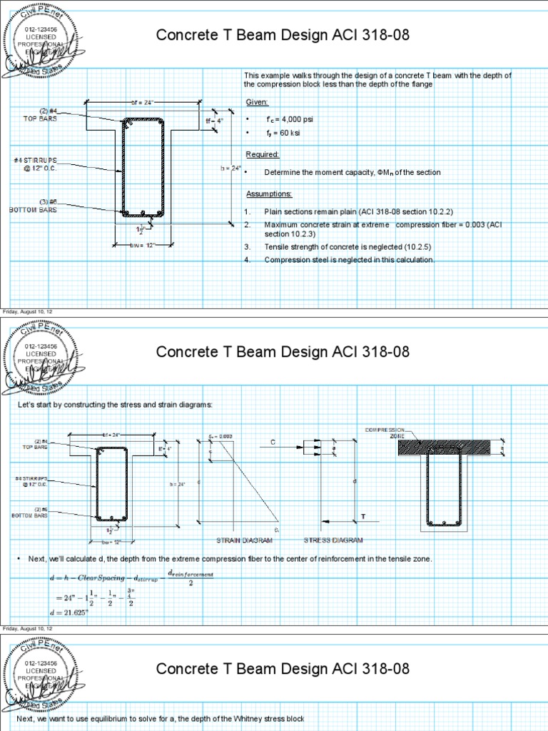 Concrete T Beam Design | PDF | Beam (Structure) | Strength Of Materials