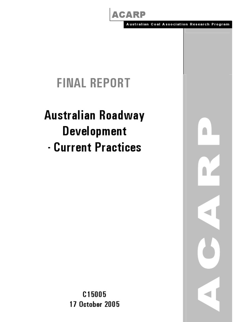 Australian Roadway Development Current Practices - ACARP | PDF | Mining ...