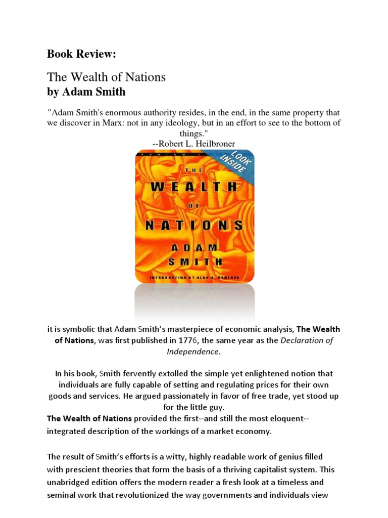 Book Review The Wealth of Nation | PDF | The Wealth Of Nations | Adam Smith