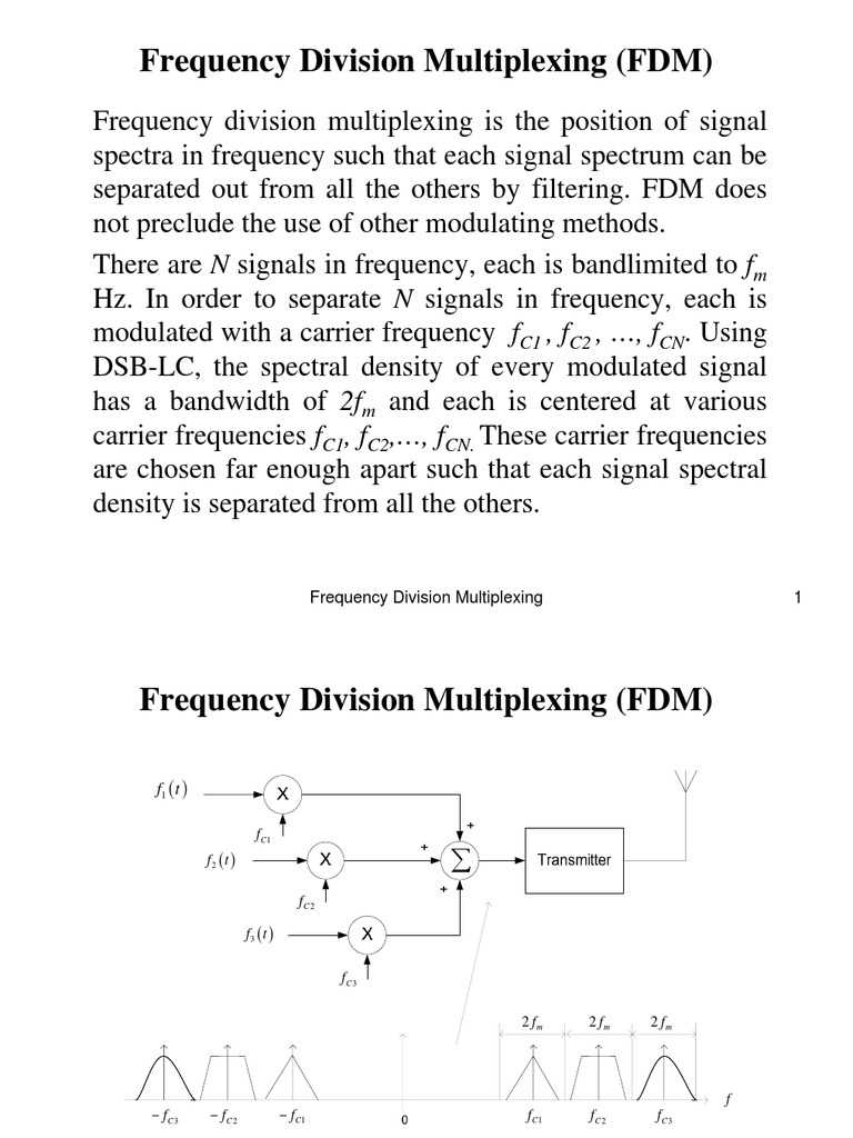 FDM | PDF | Frequency Modulation | Multiplexing