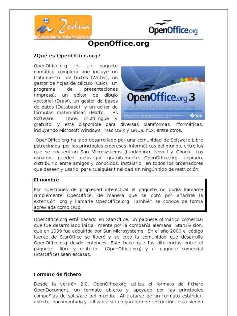 Introducción a OpenOffice.org y ODG | PDF | Software | Informática