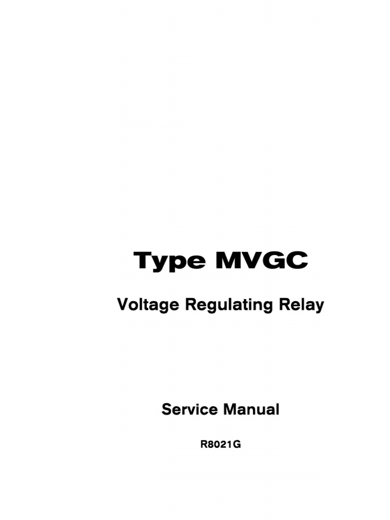 MVGC Voltage Regulating Relay Manual | PDF | Relay | Transformer