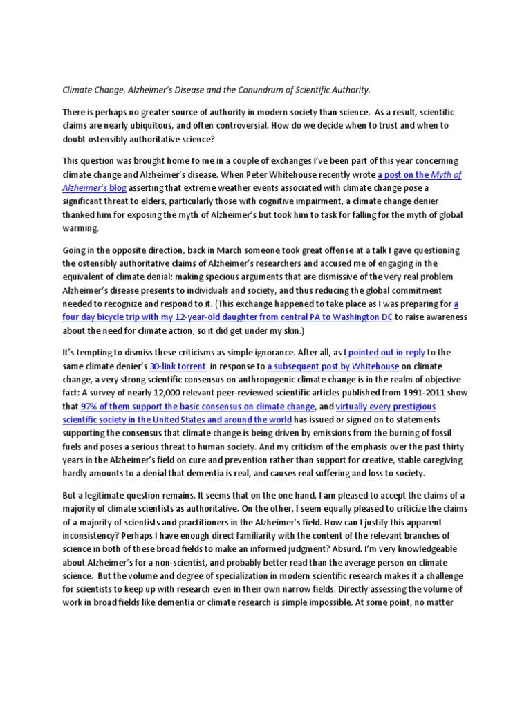 Conundrum of Scientific Authority | PDF | Global Warming | Science