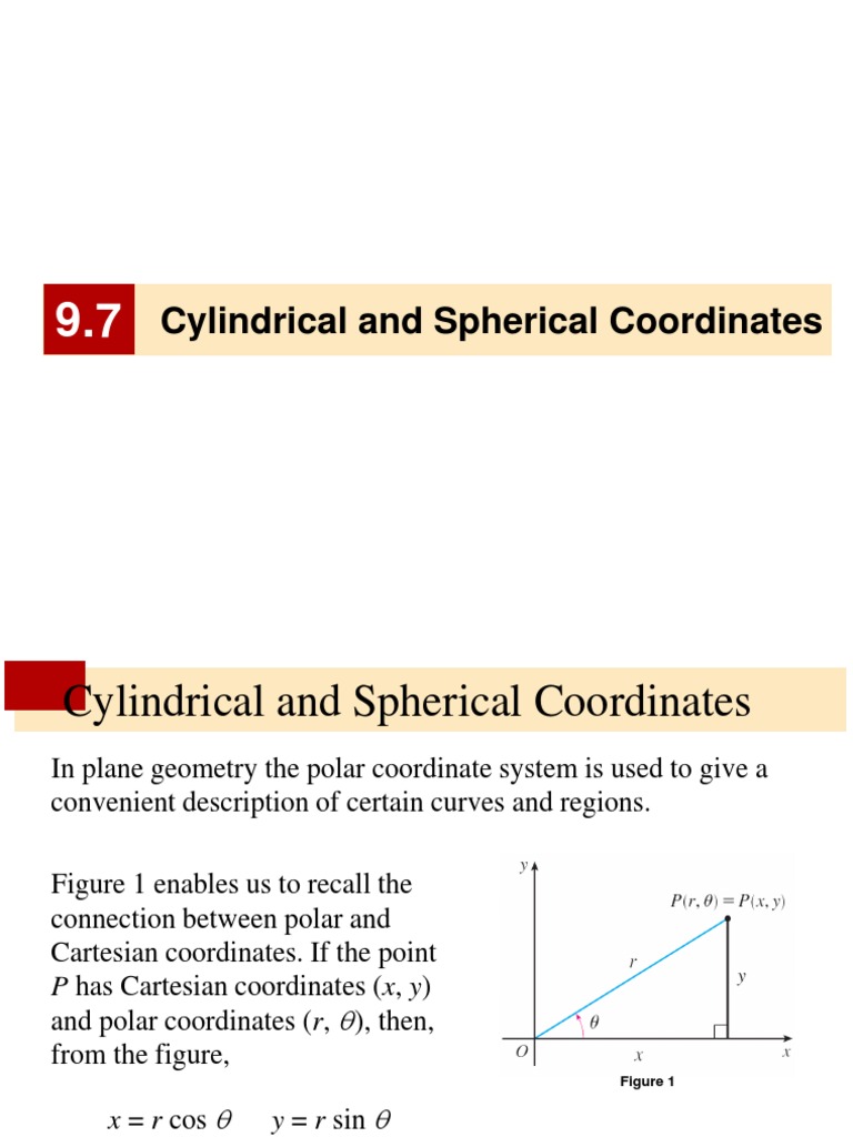 Cylindrical and Spherical Coordinates | PDF | Coordinate System | Sphere