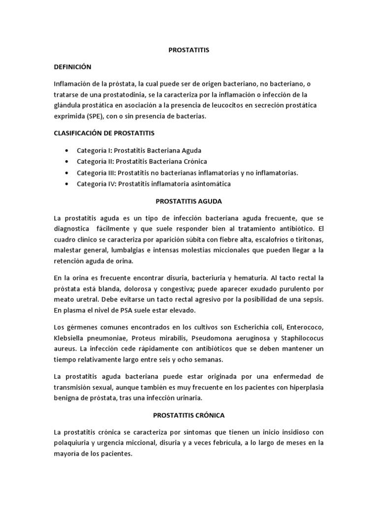 Prostatitis | PDF | Inmunología | Enfermedades del sistema genitourinario
