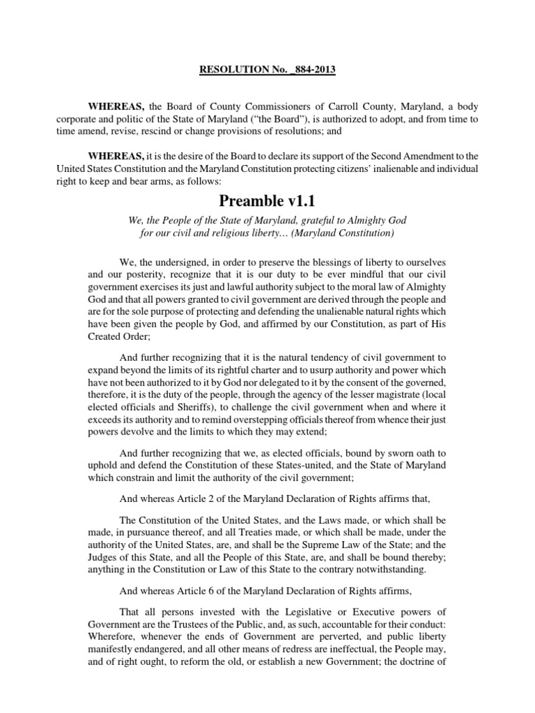 Carroll County Second Amendment Sanctuary | PDF | Second Amendment To ...