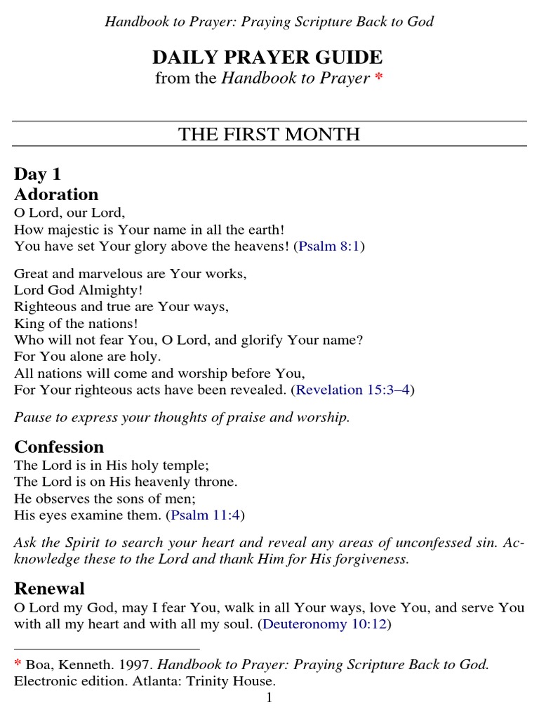 Daily Prayer Guide | Confession (Religion) | Prayer