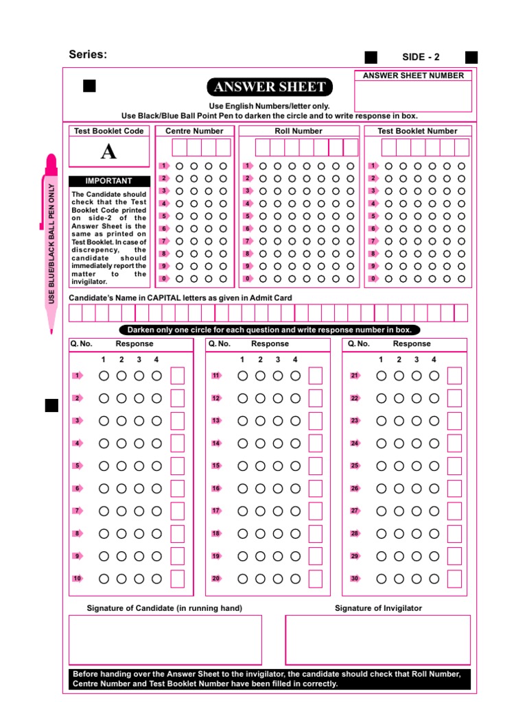 Ans Sheet Important | PDF