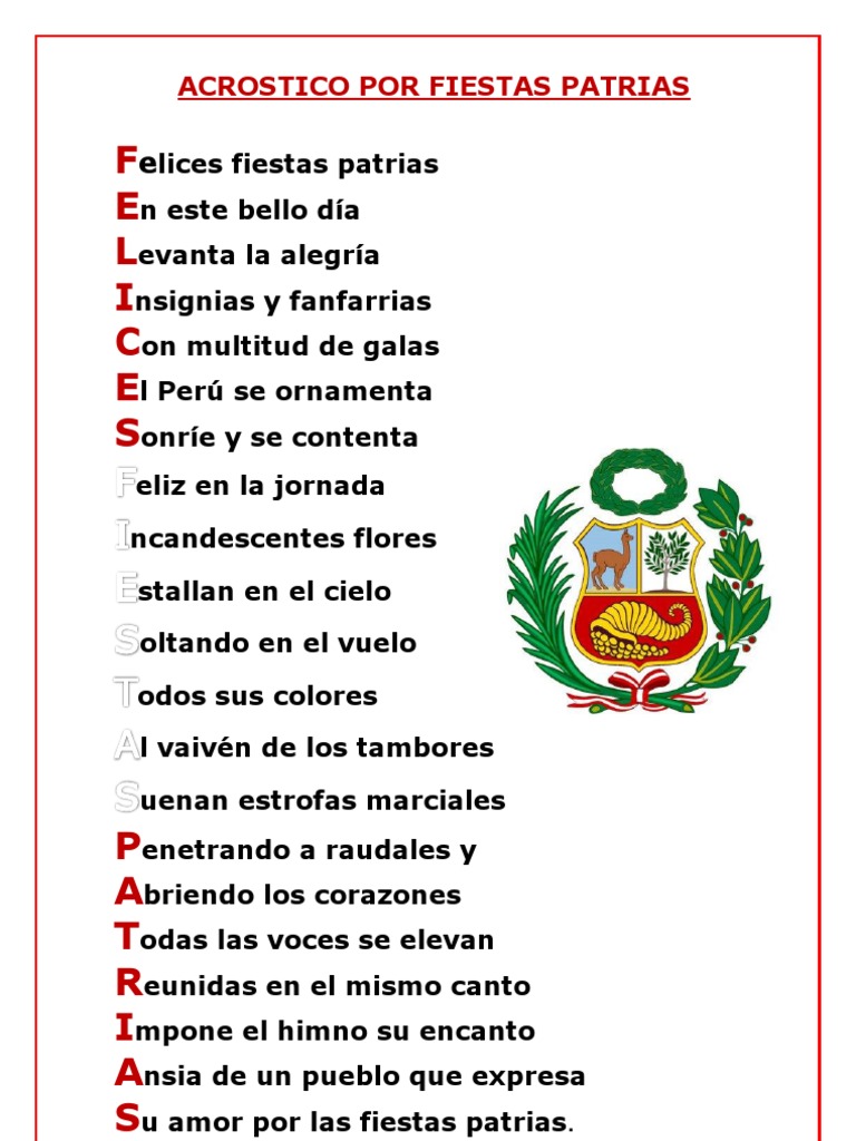 Acrostico Por Fiestas Patrias2 | PDF