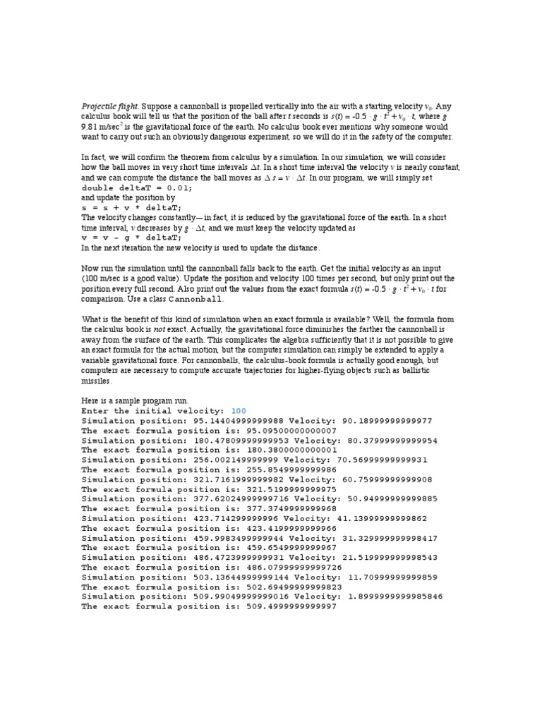 Projectile Flight Pdf Velocity Simulation
