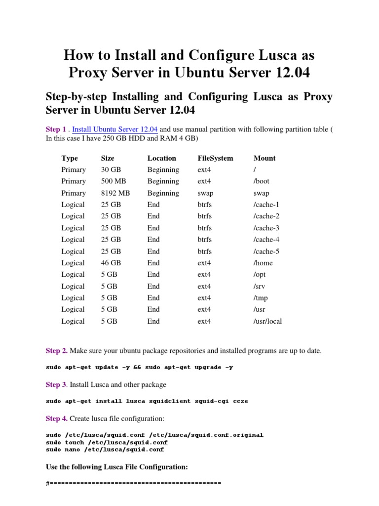 How To Install and Configure Lusca As Proxy Server in Ubuntu Server 12 ...