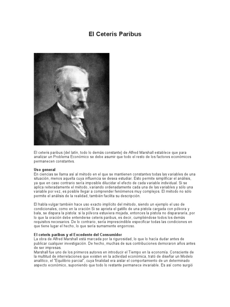 Concepto y Uso de Ceteris Paribus en Economía | PDF | Oferta y demanda ...