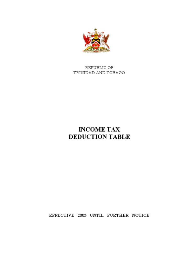 Income Tax Deduction Table | PDF | Tax Deduction | Employee Benefits