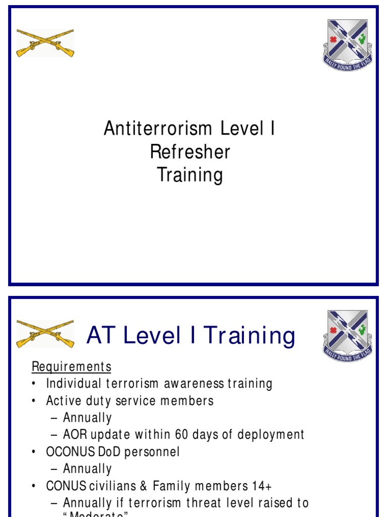 U.S. Army Antiterrorism Level I | PDF | Counter Terrorism | Human ...