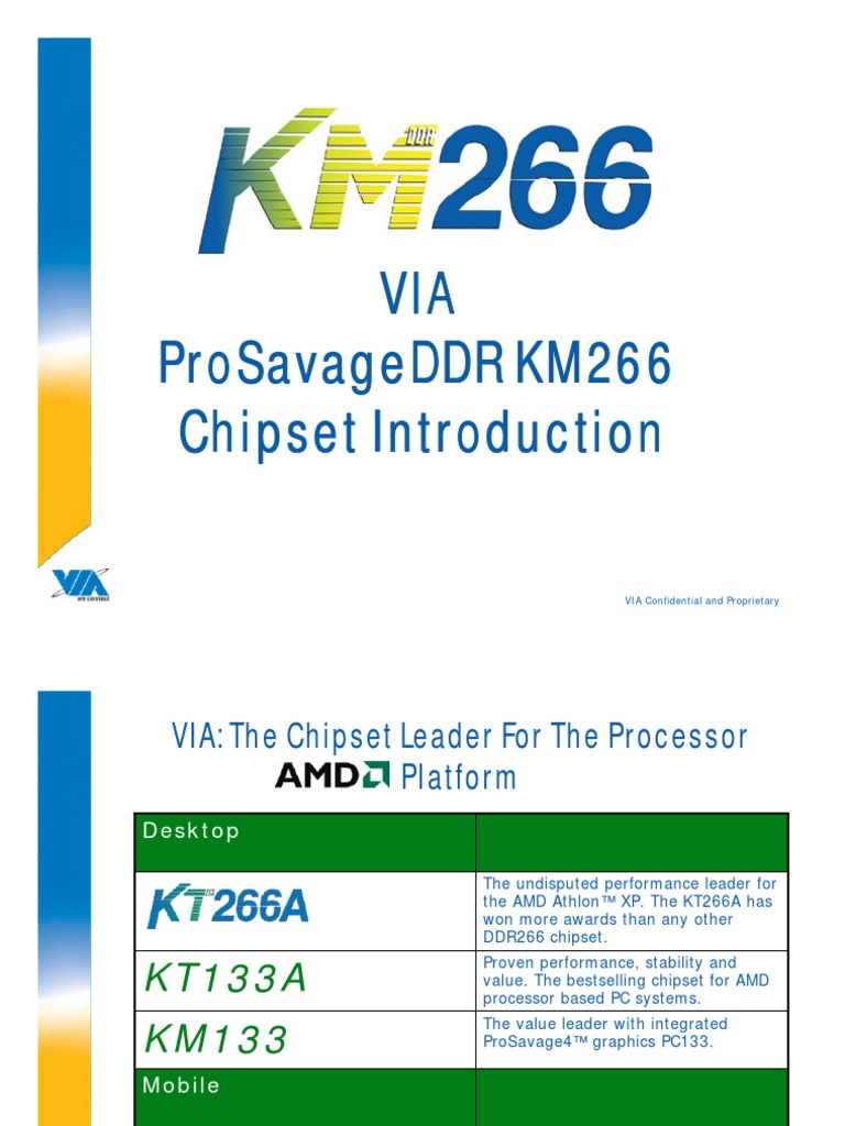 Via Via Prosavageddr Km266 Prosavageddr Km266 Chipset Introduction ...